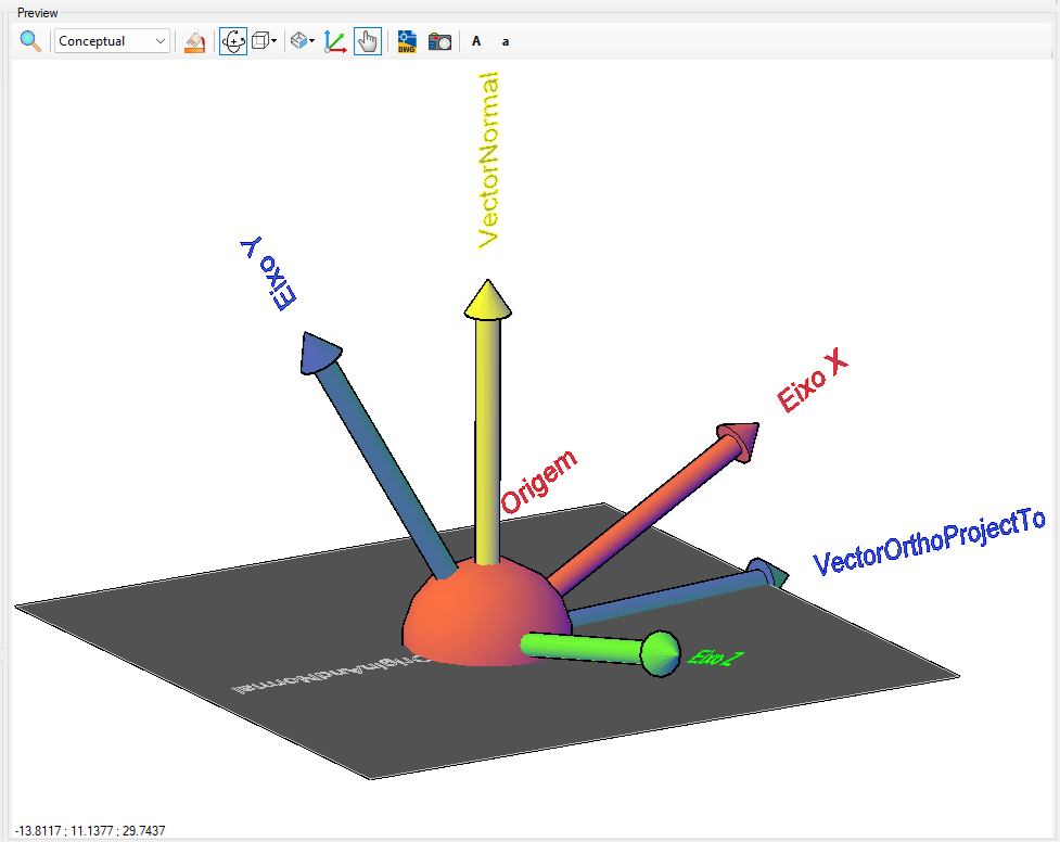 SOLIDOS Modeler - Orthogonal Projection Vector